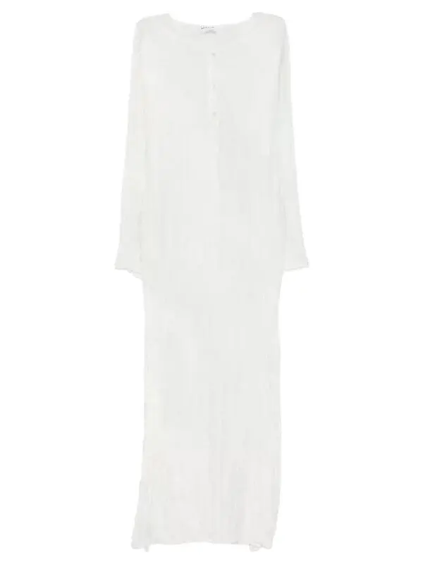 P.a.r.o.s.h Long-sleeved Midi Dress - White