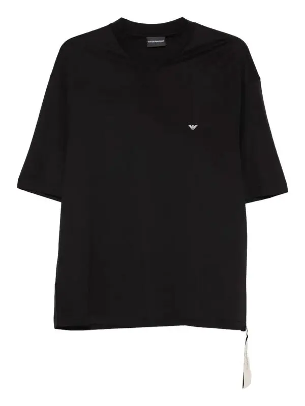 Emporio Armani V-neck Logo T-shirt - Black