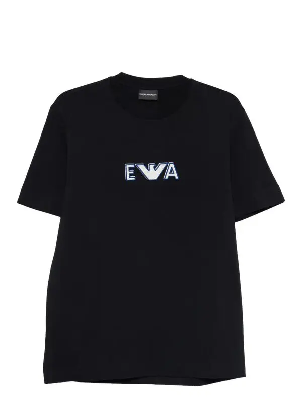 Emporio Armani Logo-embroidered T-shirt - Blue