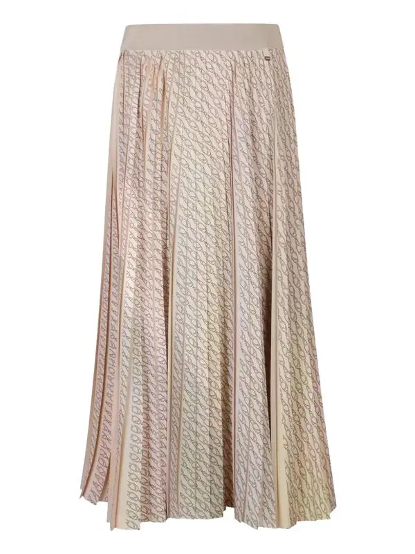 Herno Pleated Graphic Print Skirt - Pink