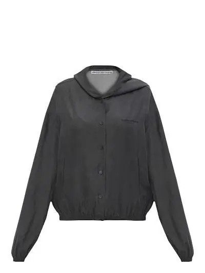 Alexander Wang Frontplacket Drapey Hoodie - Thunder Grey