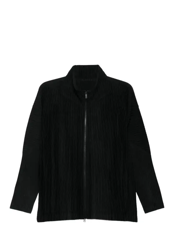 Issey Miyake Zip Pleated Shirt - Black