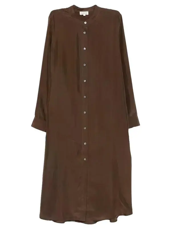 P.a.r.o.s.h Buttoned Midi Dress - Brown