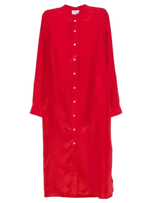P.a.r.o.s.h Buttoned Midi Shirt Dress - Red