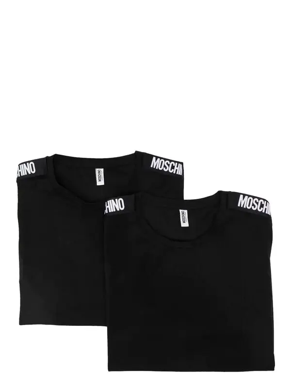 Moschino Logo-tape Crew-neck T-shirt - Black