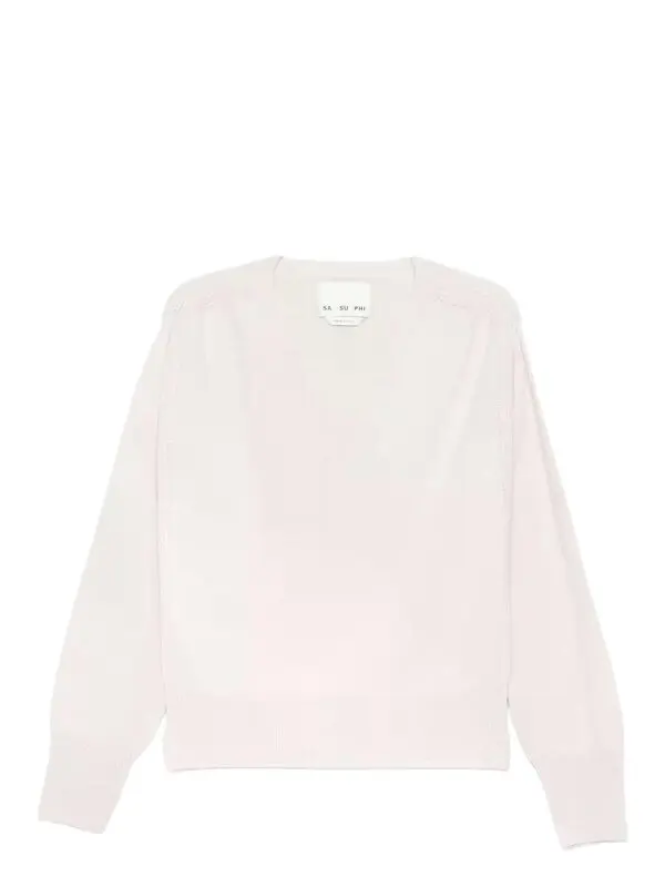 SA SU PHI V-neck Cashmere Sweater - Pink