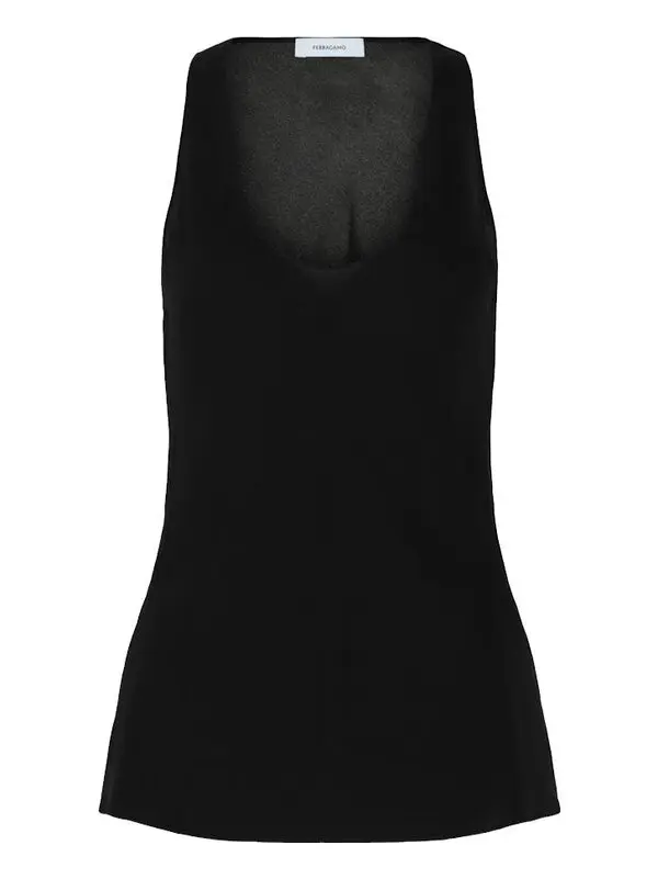 FERRAGAMO Silk Tank Top - Black