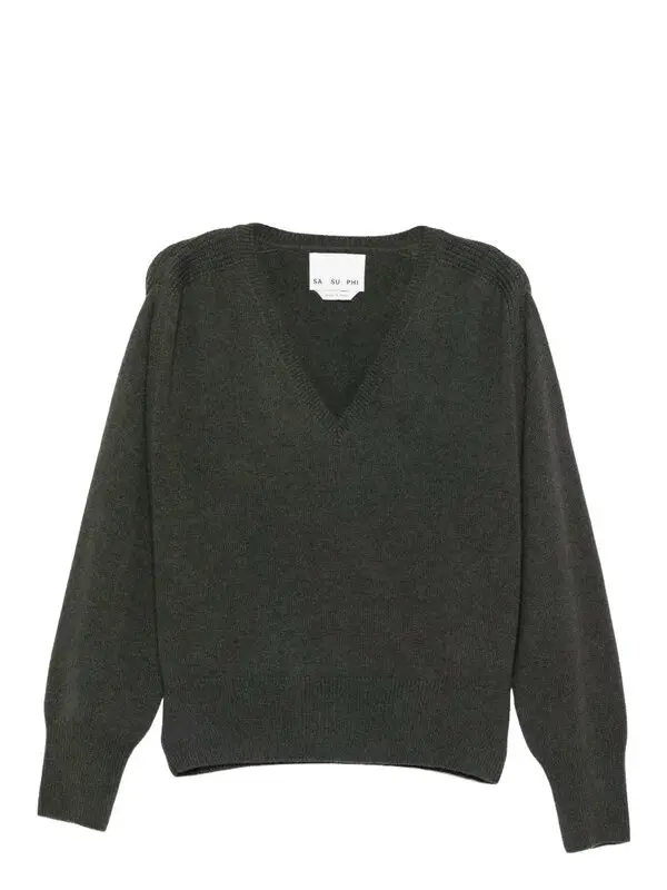 SA SU PHI V-neck Cashmere Sweater - Green