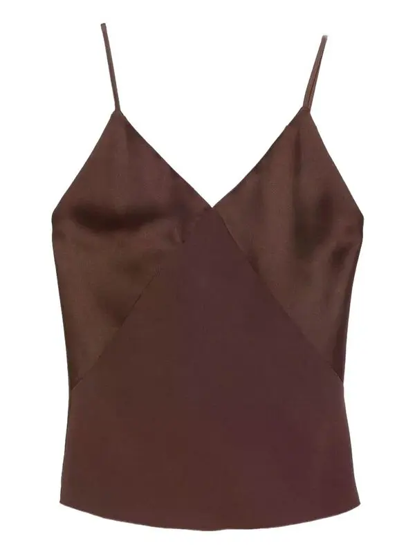 FORTE_FORTE V-neck Top - Brown