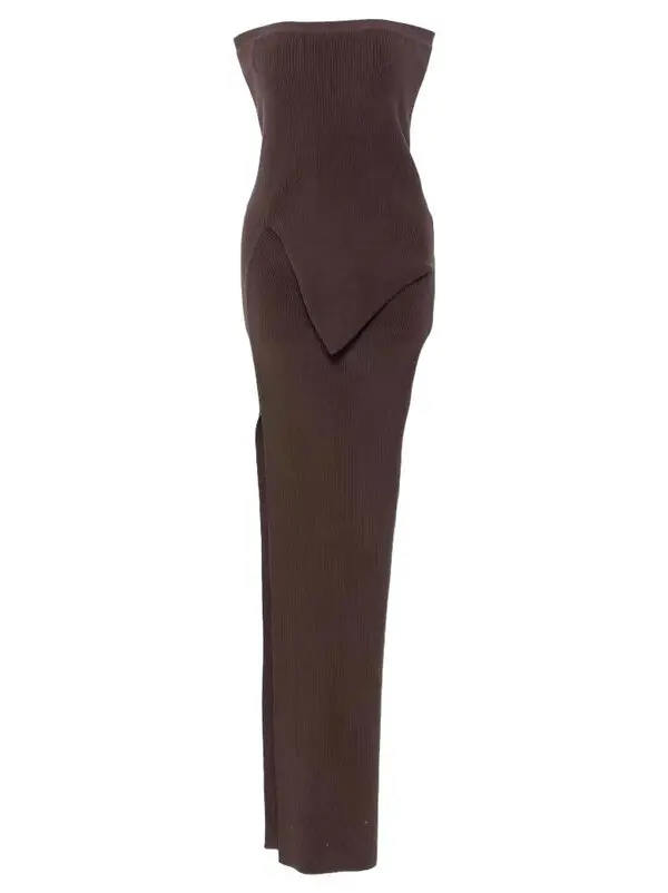 Rick Owens Asymmetric Bustier Dress - Brown