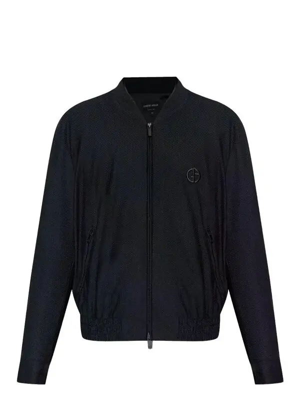 Giorgio Armani Logo-embroidered Bomber Jacket - Black