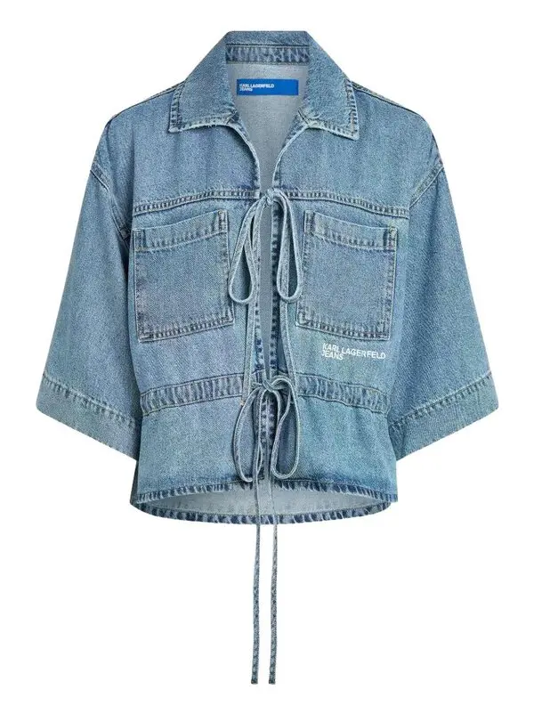 Karl Lagerfeld Tie Blouse - Blue