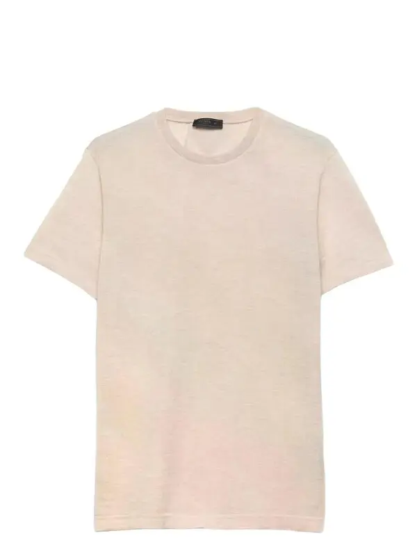 Prada Ribbed Crew-neck Cashmere T-shirt - Neutrals