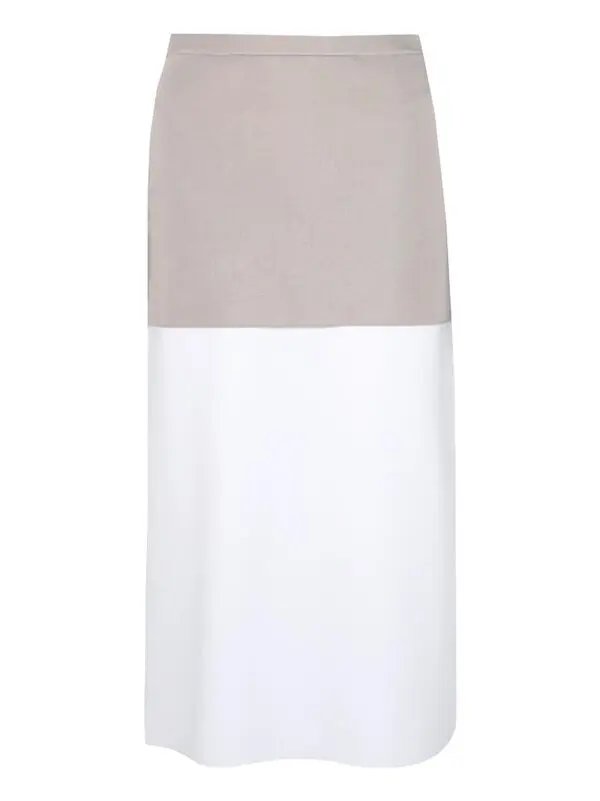 FERRAGAMO Layered Panel Midi Skirt - White