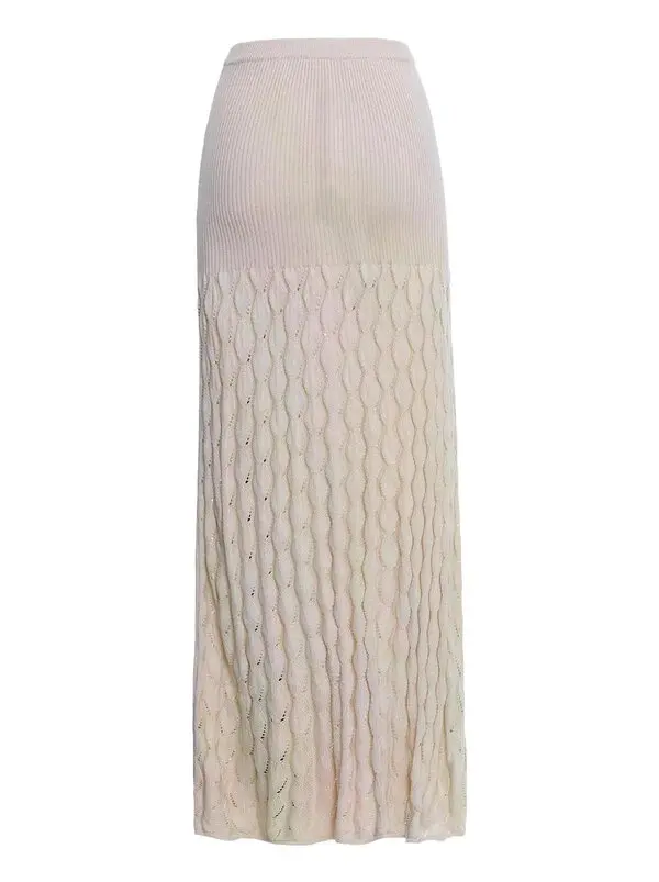 Agua Bendita Theodora Ribbed-knit Skirt - Neutrals