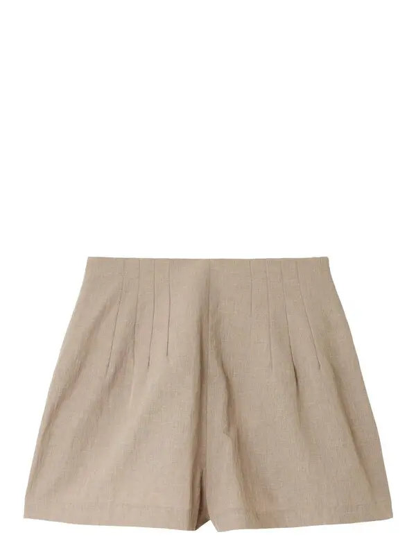 Staud Magpie Dupioni Shorts - Neutrals