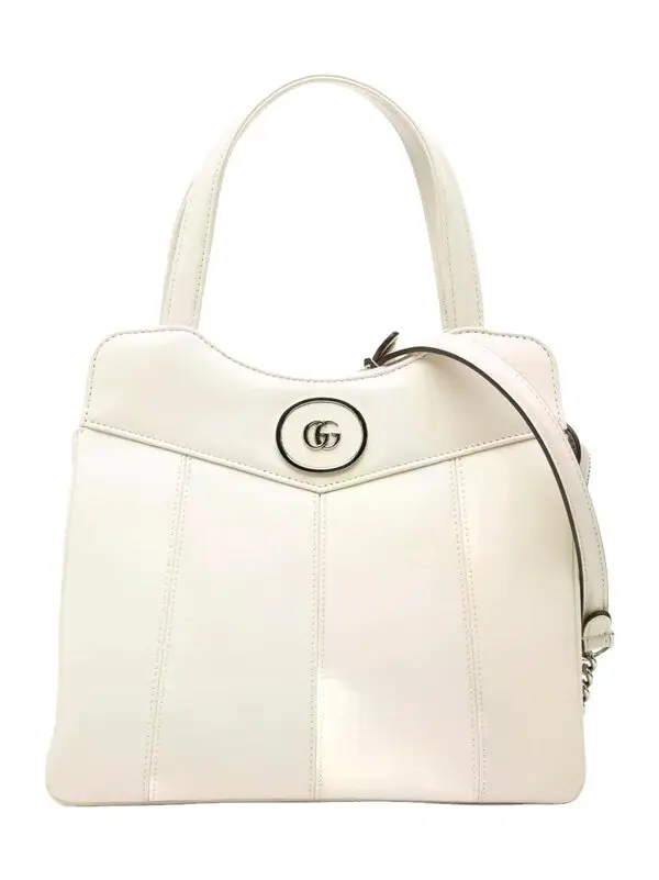 Gucci Petite Gg Leather Tote Satchel - White