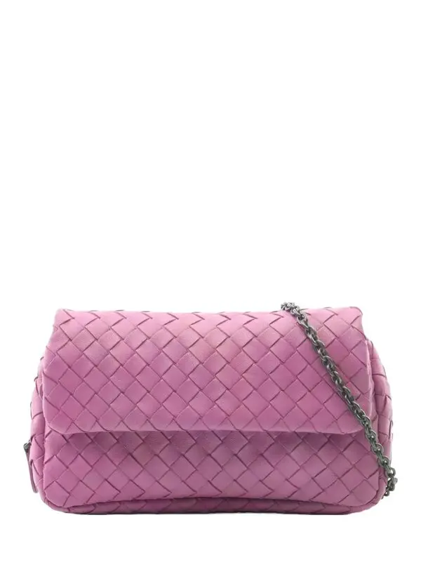 Bottega Veneta 2012-2026 Leather Intrecciato Crossbody Bag - Purple