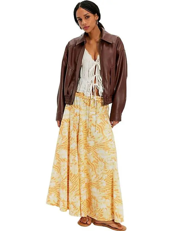 Free People Zephyr Bustle Convertible Maxi Skirt - Sunny Combo