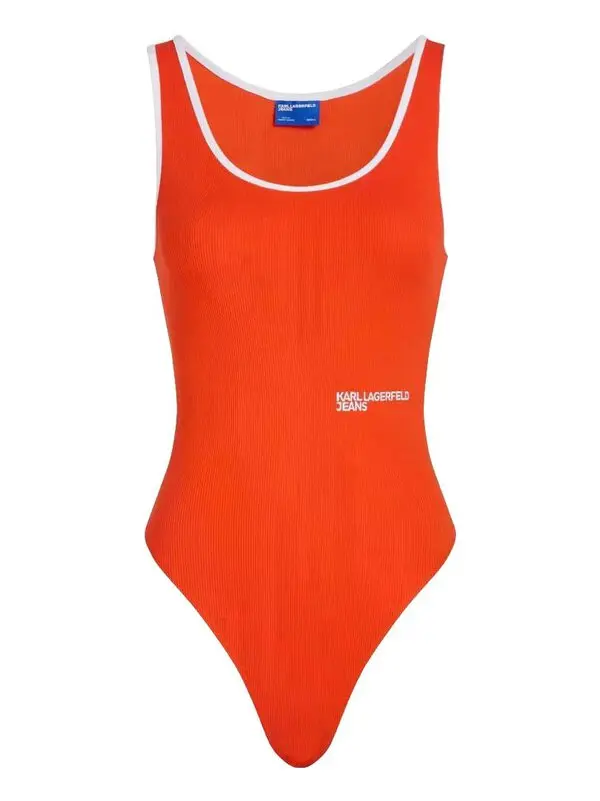Karl Lagerfeld Ribbed Tank - Orange