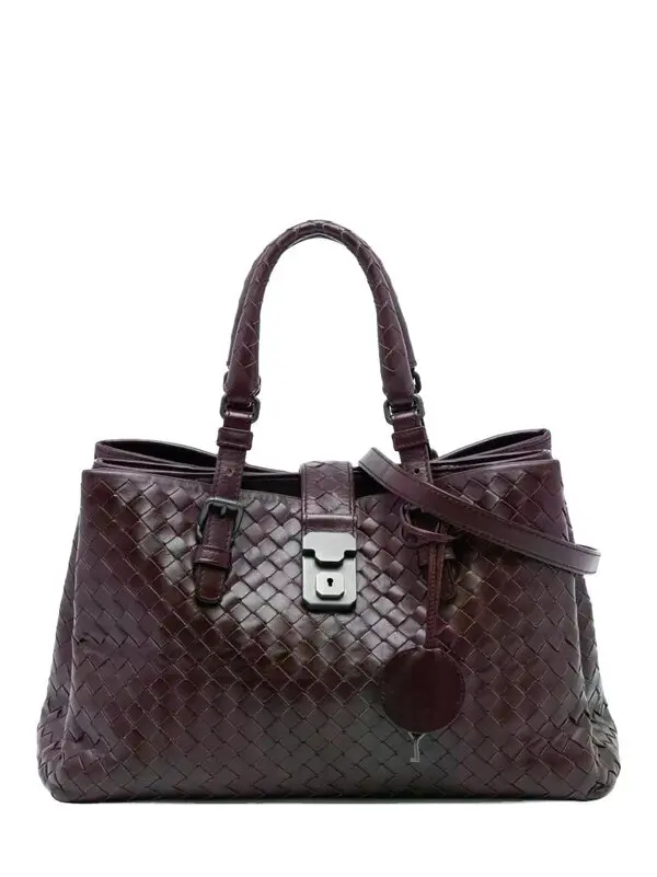 Bottega Veneta Small Nappa Intrecciato Roma Satchel - Red