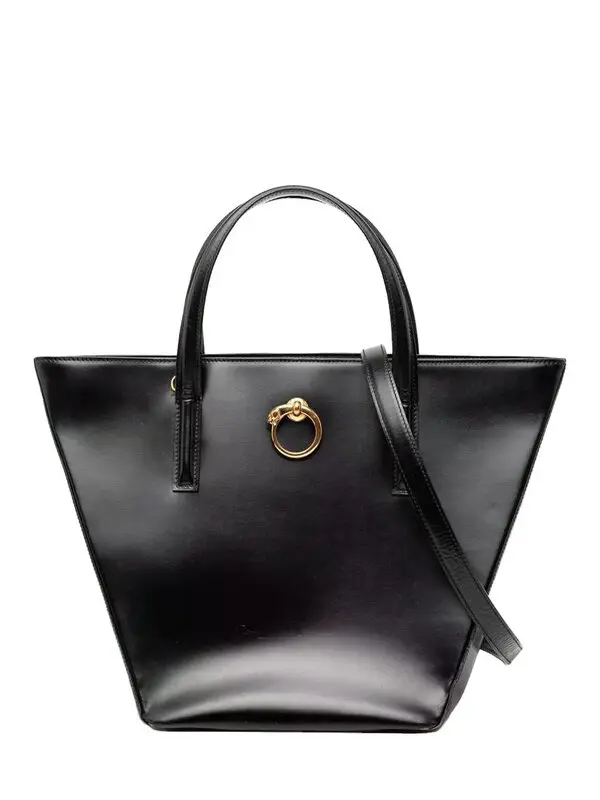 CARTIER 2000-2010 Leather Panthere Tote Satchel - Black