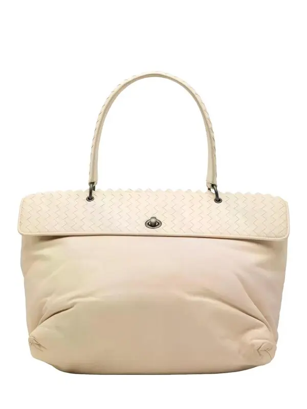 Bottega Veneta 2009 Intrecciato Trimmed Tina Handbag - White