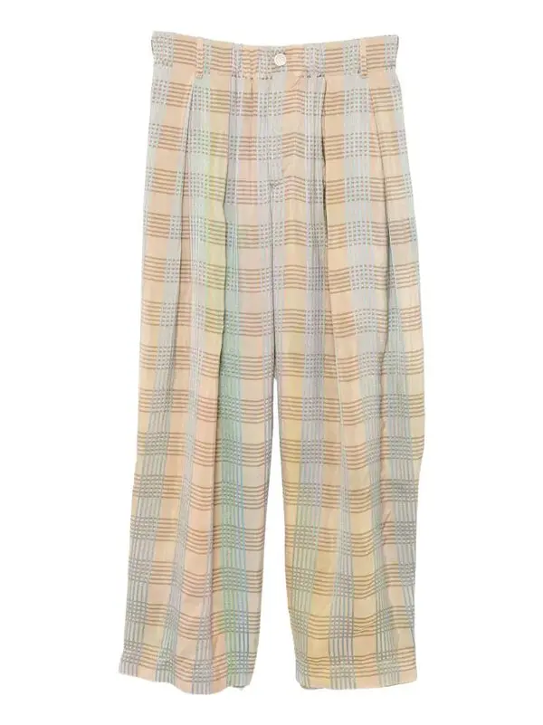 UMA WANG Plaid Trousers - Blue