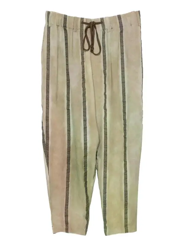 UMA WANG Striped Tapered Trousers - Neutrals