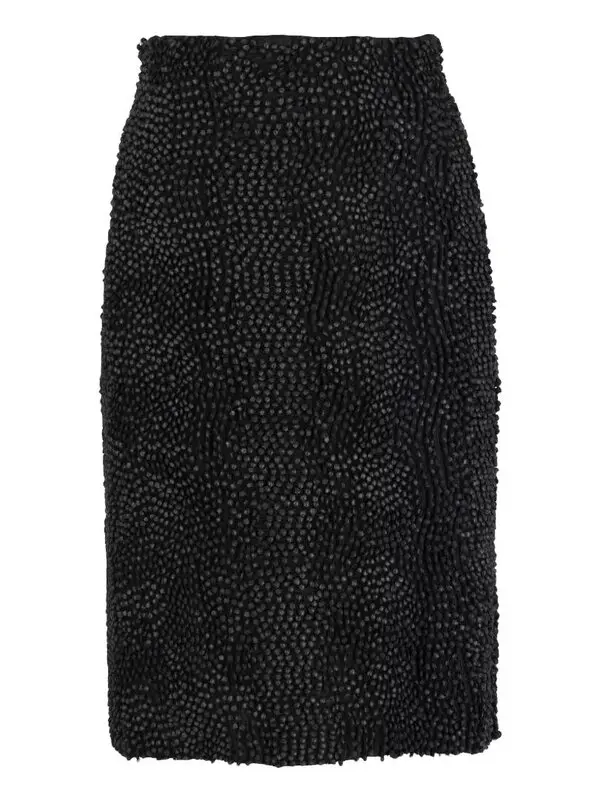 Gianfranco Ferre Back-zip Embellished Midi Skirt - Black