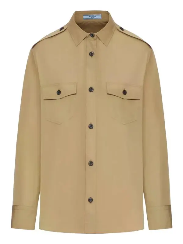 Prada Cotton Poplin Shirt - Neutrals