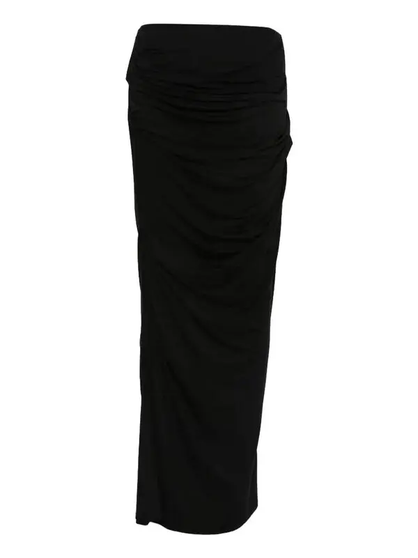 ENTIRE STUDIOS Ruched Maxi Skirt - Black