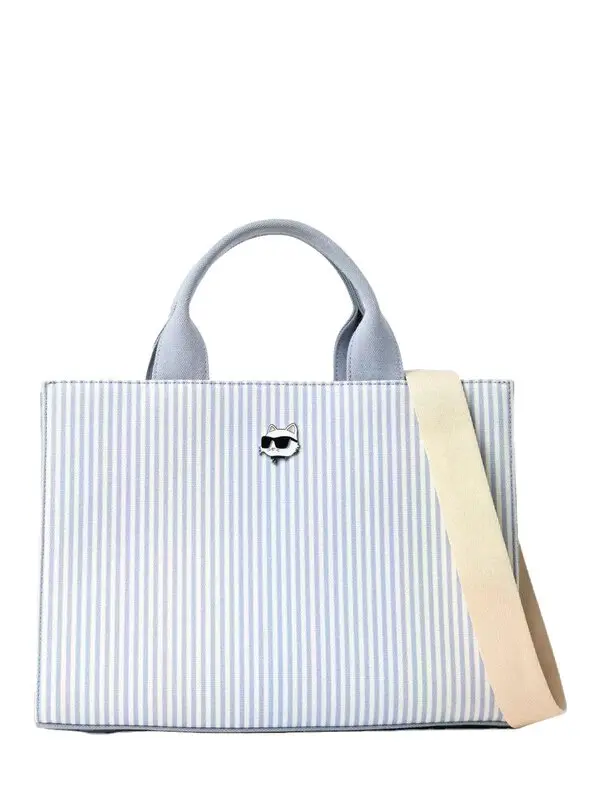 Karl Lagerfeld Ikon Choupette Striped Tote - Blue
