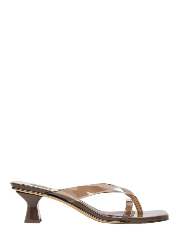 DOLCEVITA Brevel Vinyl Wide Heel Sandals - Dk Brown Jelly