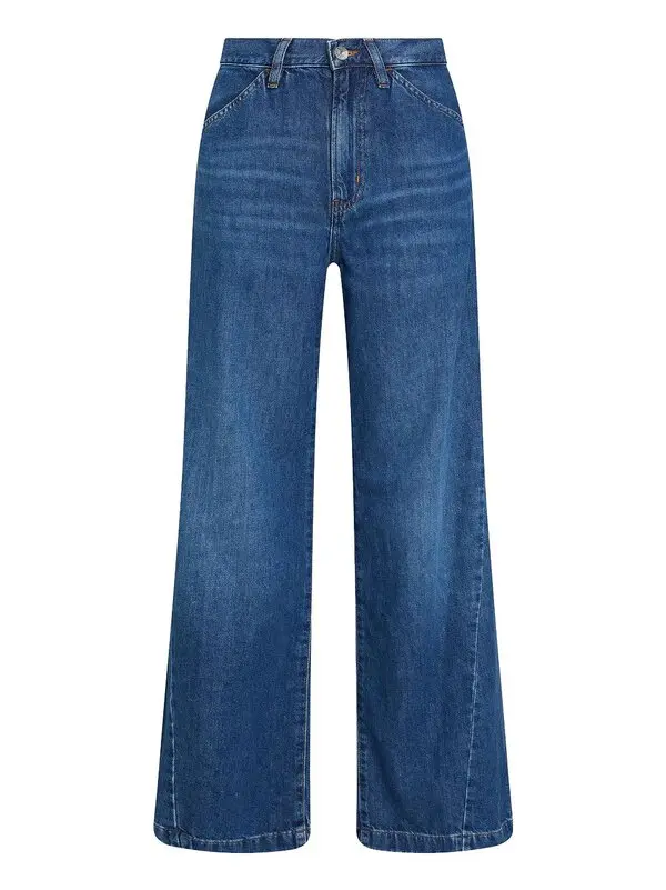 FRAME Le Baggy Palazzo High-rise Wide-leg Jeans - Mid Denim