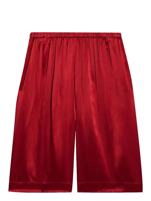 ESSE STUDIOS Classico Silk-satin Shorts - Crimson