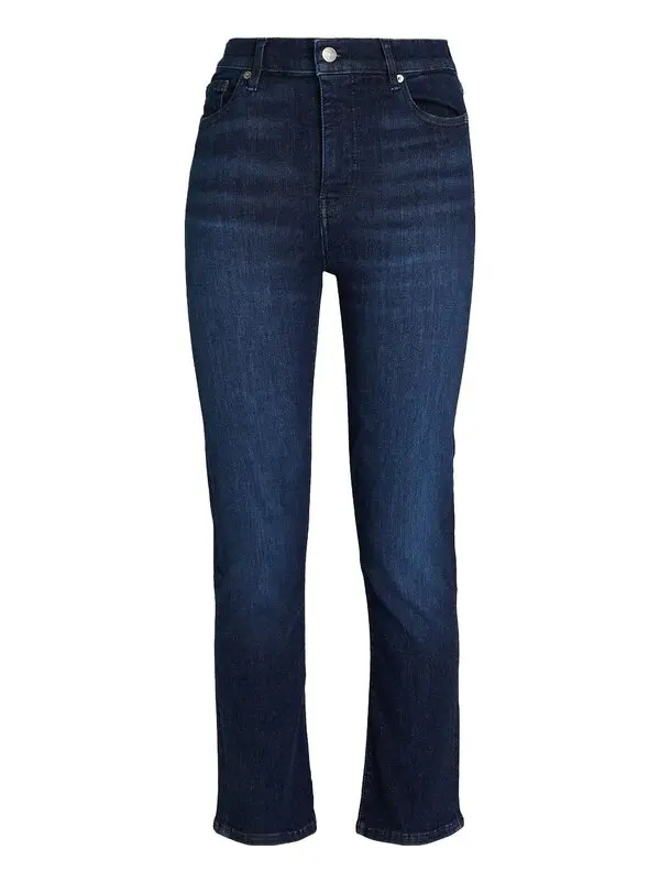 FRAME Le High Straight High-rise Jeans - Dark Denim