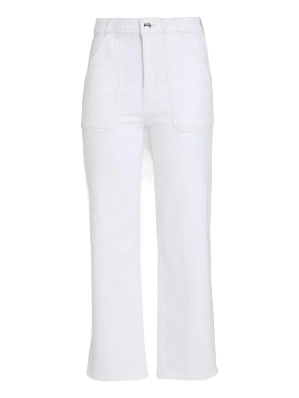 FRAME The Modern Pocket Cropped Wide-leg Jeans - White
