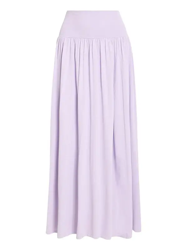 Zimmermann Gathered Stretch-knit Maxi Skirt - Lilac