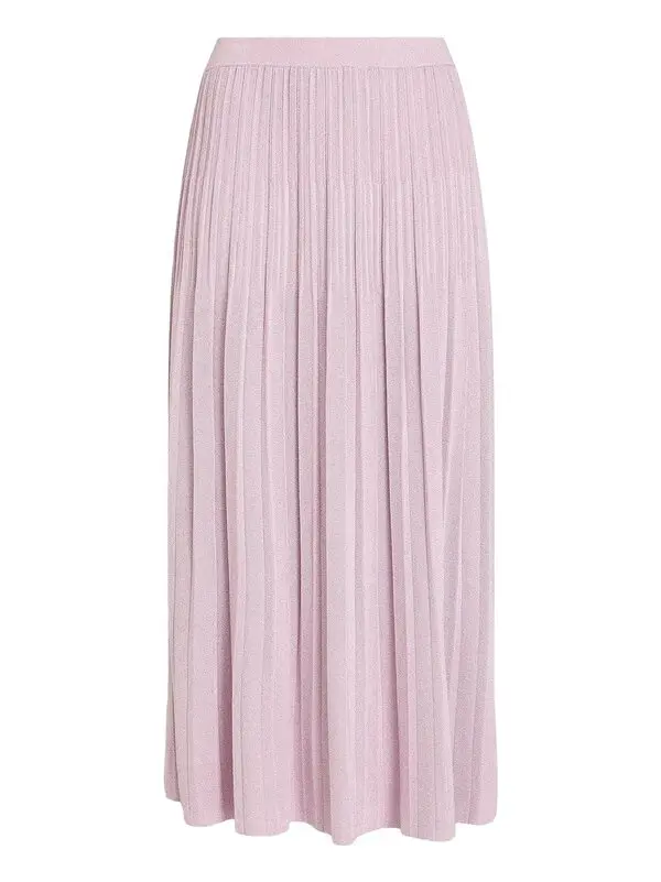 Zimmermann Metallic Ribbed-knit Midi Skirt - Lilac