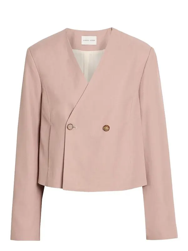 Loulou De Saison Malli Double-breasted Twill Blazer - Blush