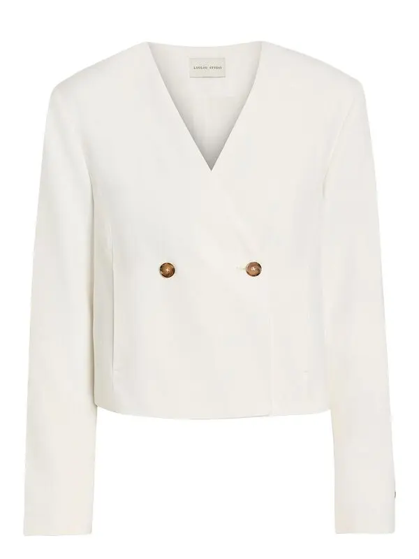 Loulou De Saison Malli Double-breasted Twill Blazer - Ivory