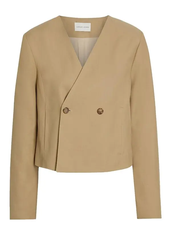 Loulou De Saison Malli Double-breasted Twill Blazer - Sand