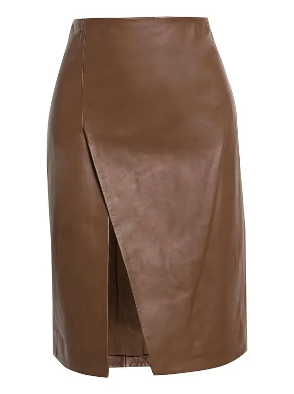 Loulou De Saison Ekare Leather Skirt - Brown