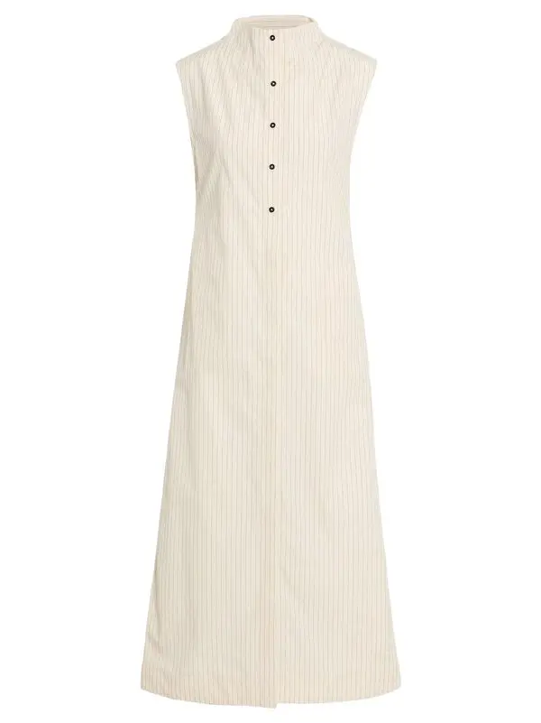 Loulou De Saison Maui Striped Cotton-poplin Midi Dress - Ivory