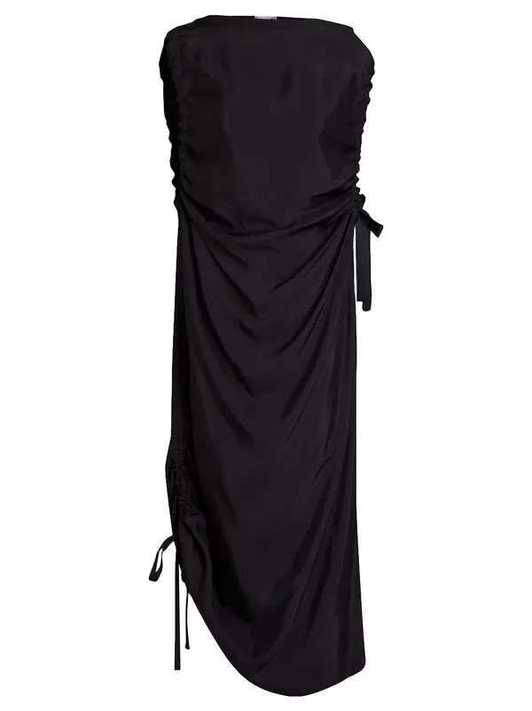BY MALENE BIRGER Chita Ruched Twill Midi Dress - Black
