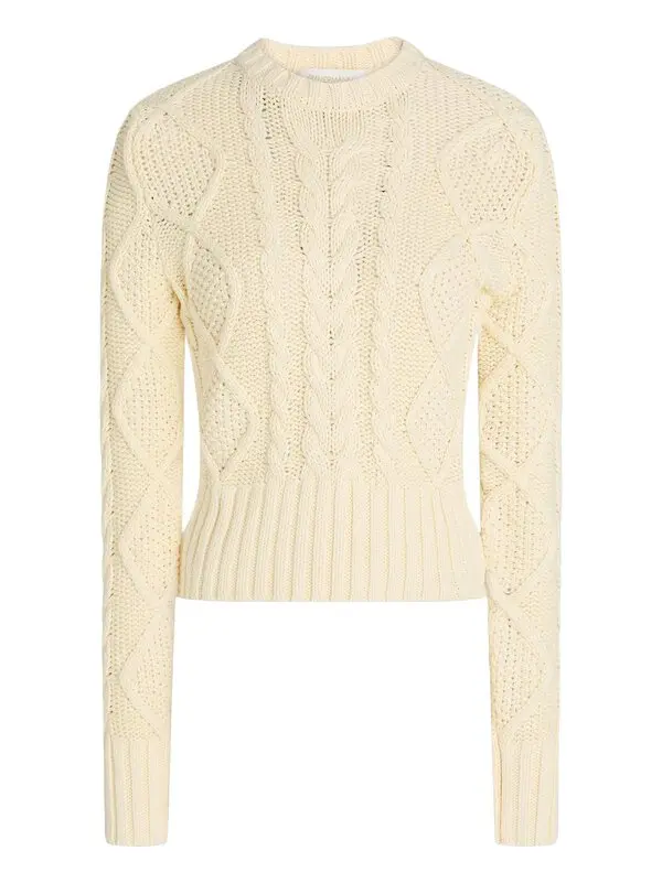 Zimmermann Cable-knit Cotton Sweater - Cream