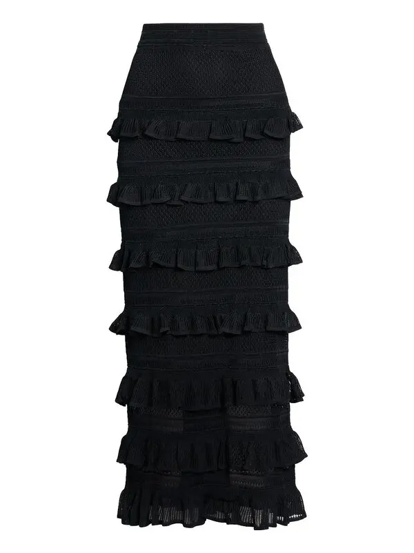 Zimmermann Pointelle-knit Midi Skirt - Black