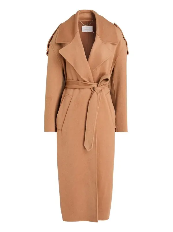 Zimmermann Belted Brushed Wool-blend Felt Coat - Camel