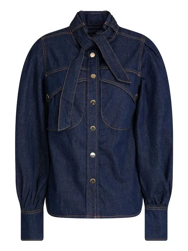 Zimmermann Tleneck Denim Shirt - Dark Denim